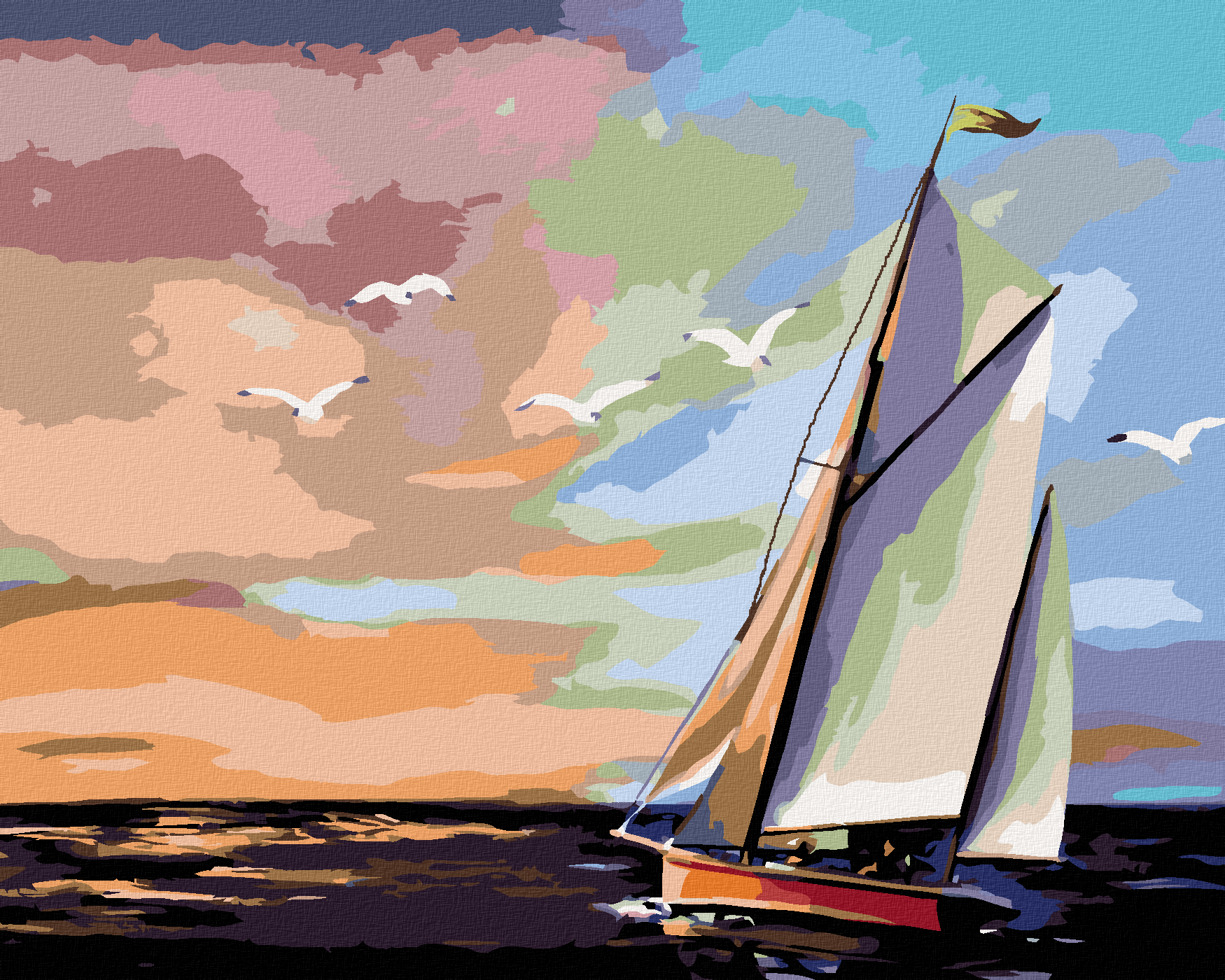 Goblen cu diamante - APUS DE SOARE COLORAT (D. RUSTY RUST) – Diamondi RO